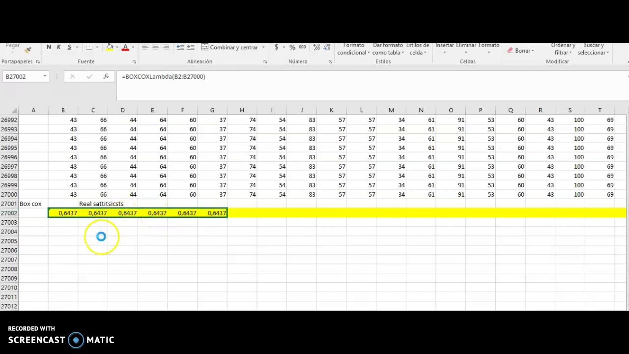 ESTANDARIZACION DE DATOS POR BOX COX EN EXCEL - YouTube