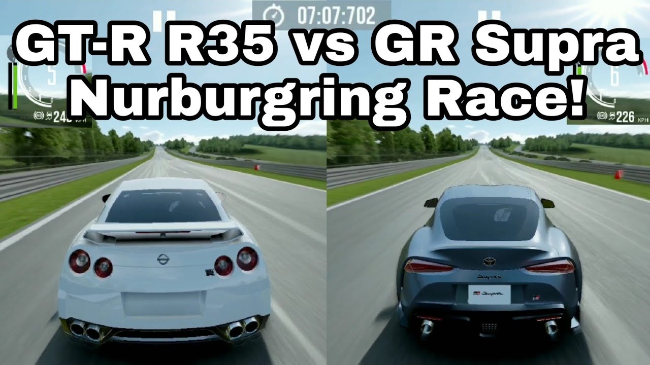 Nissan GT-R R35 vs Toyota GR Supra A90 Nurburgring Race! - Assoluto ...