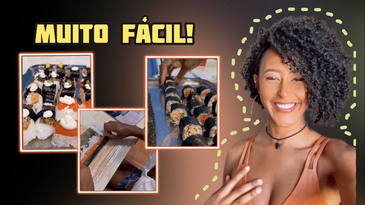 COMO FAZER SUSHI EM CASA | SUPER SIMPLES E IMPROVISANDO ESTEIRA - YouTube