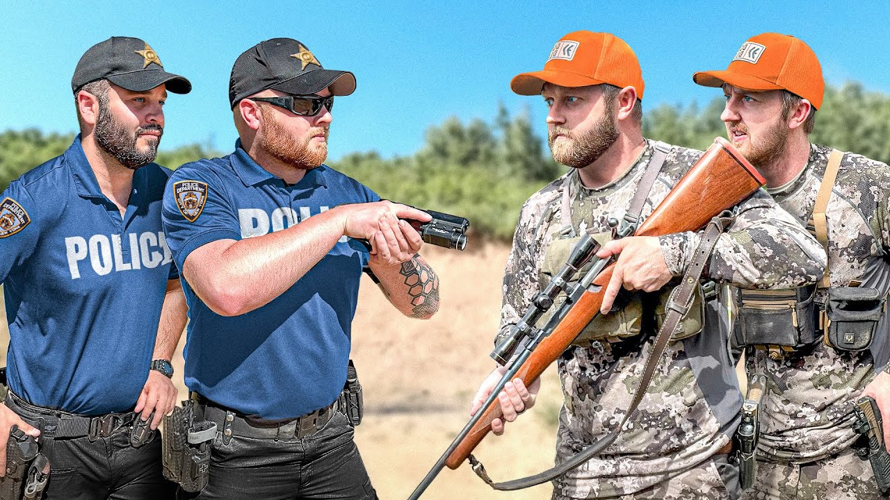 POLICE vs. HUNTERS - Who's The Deadliest Shot? - YouTube