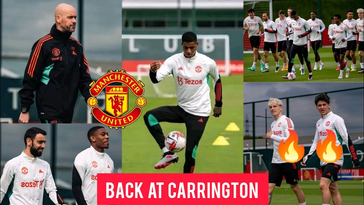 Serious🔥Man United players training at Carrington today ahead of ...