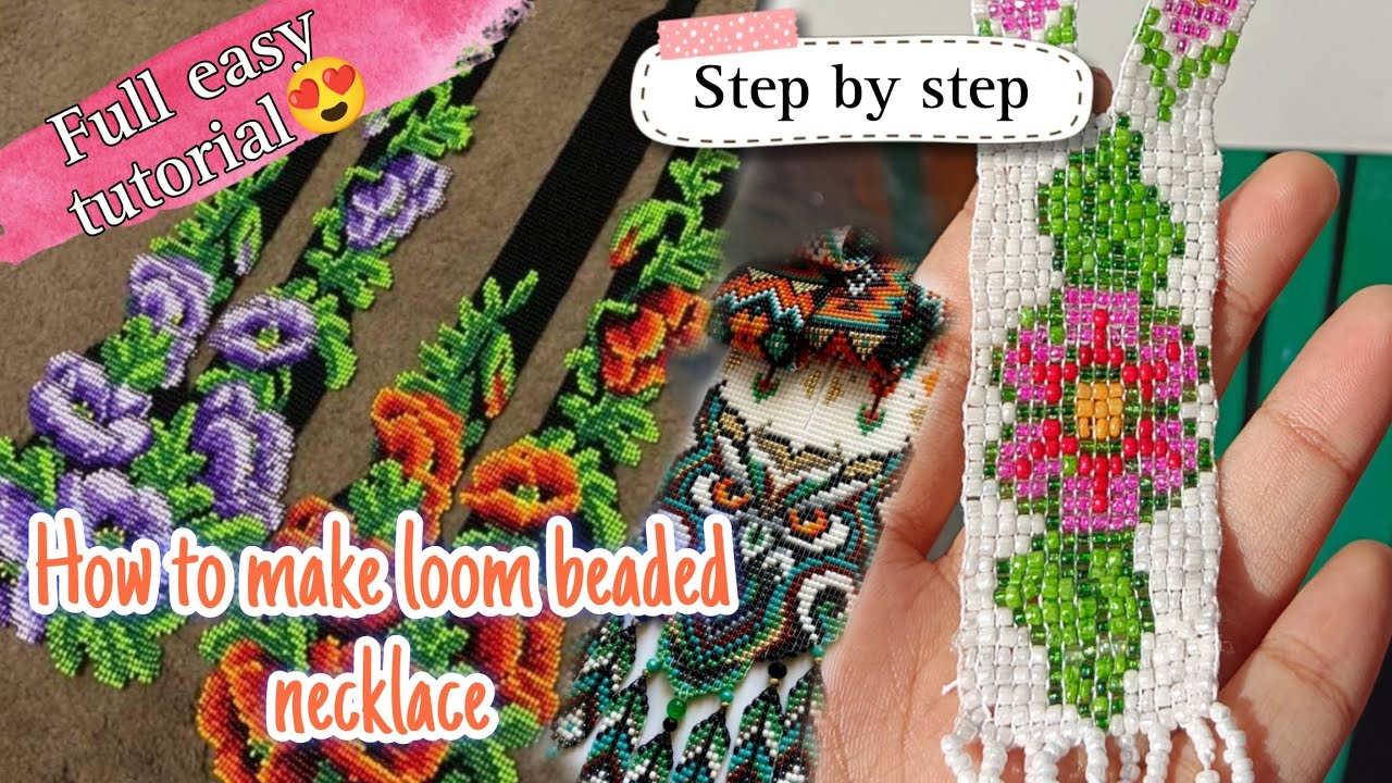 How to make easy Beaded Loom Necklace 😍👌🏻|| Step by step tutorial ...