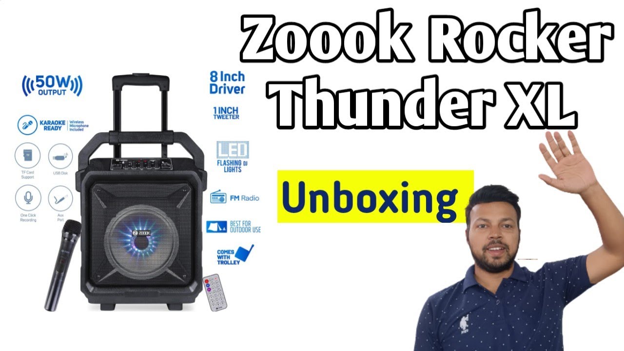 Zoook Rocker thunder xl 50 watts trolley karaoke - YouTube