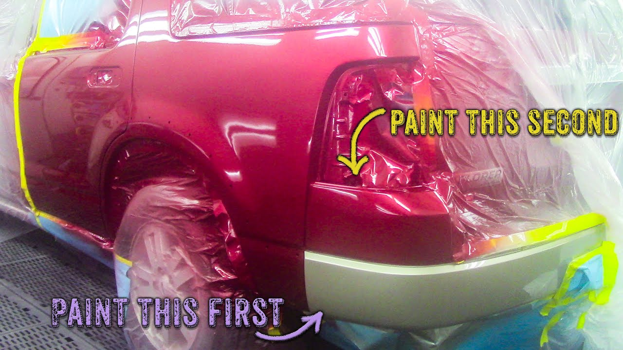 How To Mask And Paint A Two Toned Colored Bumper on The Car - YouTube