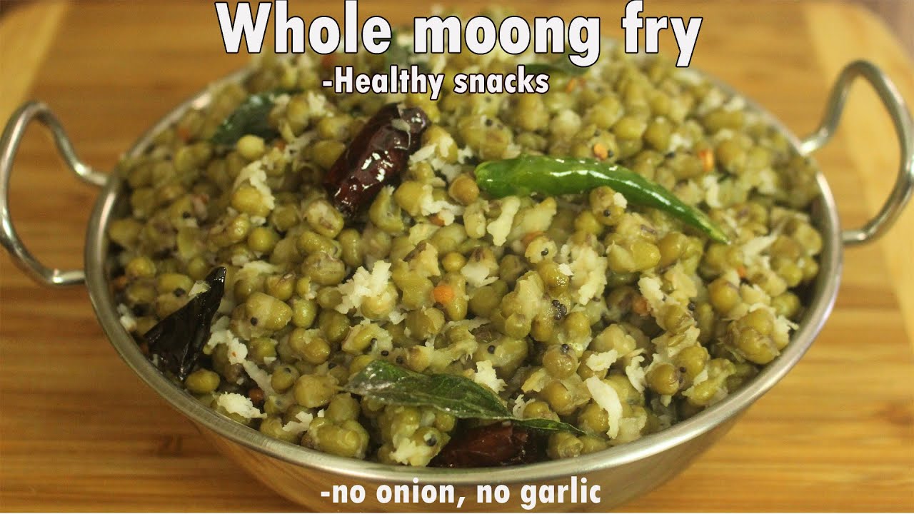 Whole moong fry | Green gram fry recipe |Moong stir fry - no onion no ...