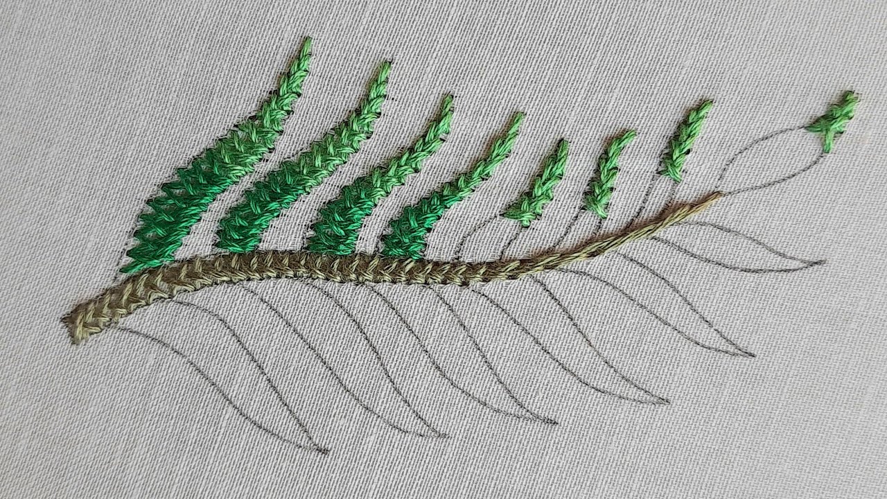 Leaf design with hand embroidery/Leaf design embroidery/leaf design ...