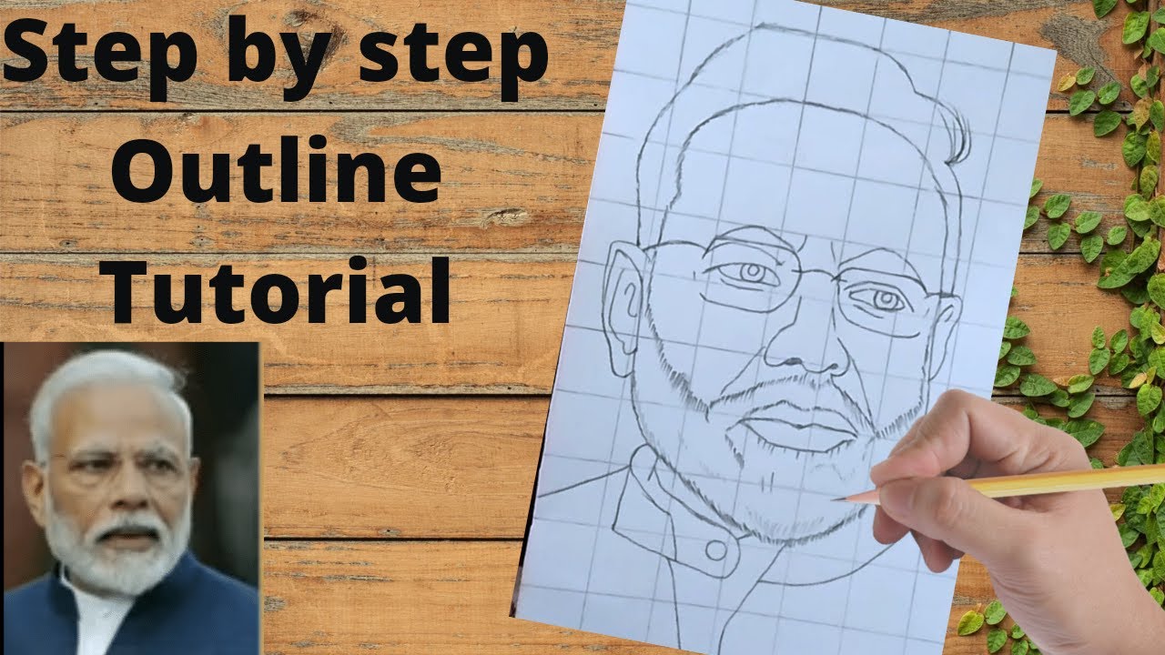 Narendra Modi Drawing ll How To Draw PM Narendra Modi Ji Full Sketch ...