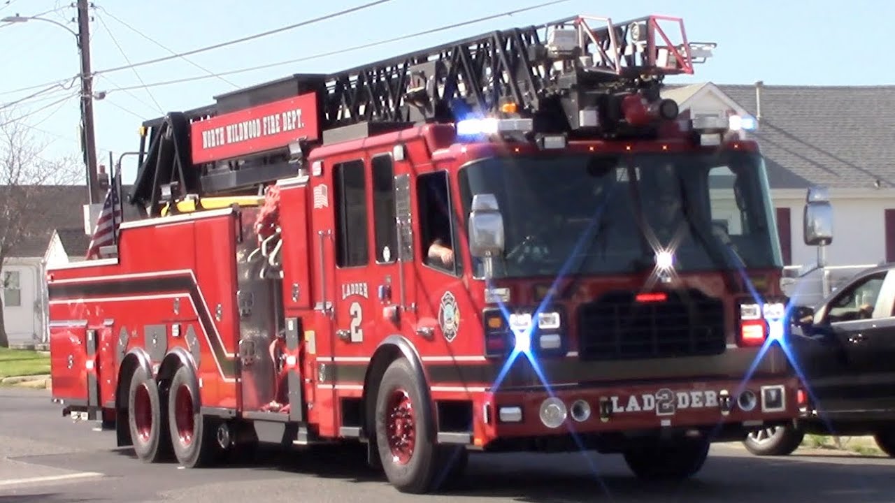 North Wildwood Fire Department Ladder 2 Responding 6-5-22 - YouTube