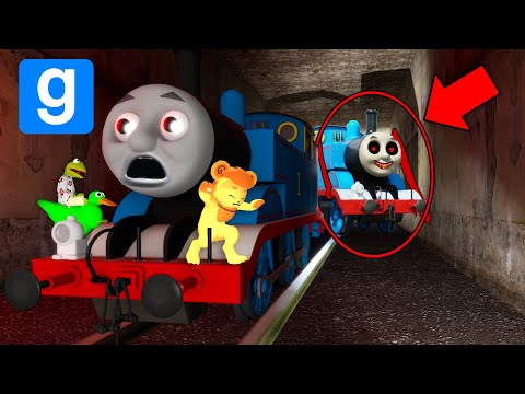 Building a THOMAS TRAIN Chased By CURSED Thomas and Friends! (Garry's Mod Sandbox)