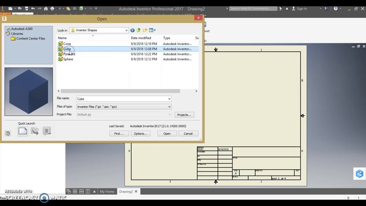 Inventor Drawing Sheets with Geometric Shapes - YouTube