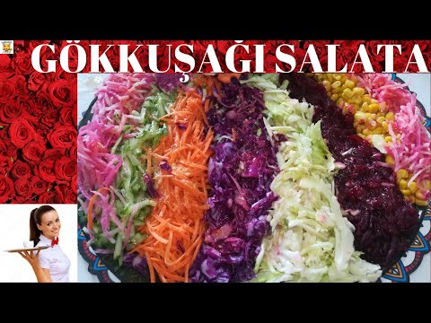 SALATA TARİFLERİ |  RENKLİ SUNUMLAR | 7 RENKLİ GÖKKUŞAĞI, SALATA TARİFİ