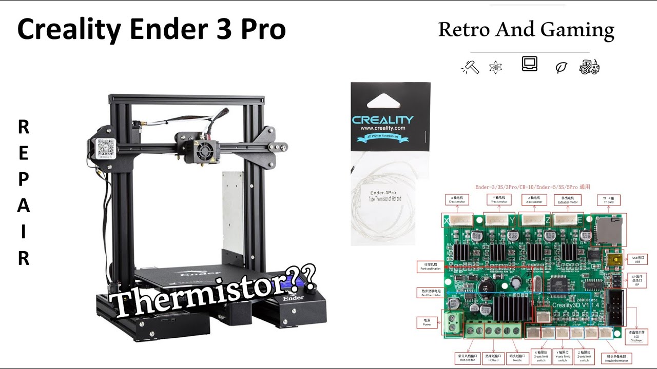 Repair - Ender 3 Pro Thermistor - YouTube