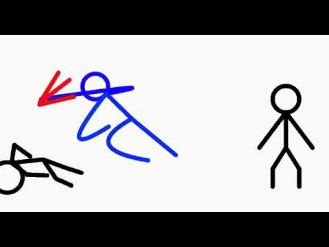 Blue stick man fights people - YouTube