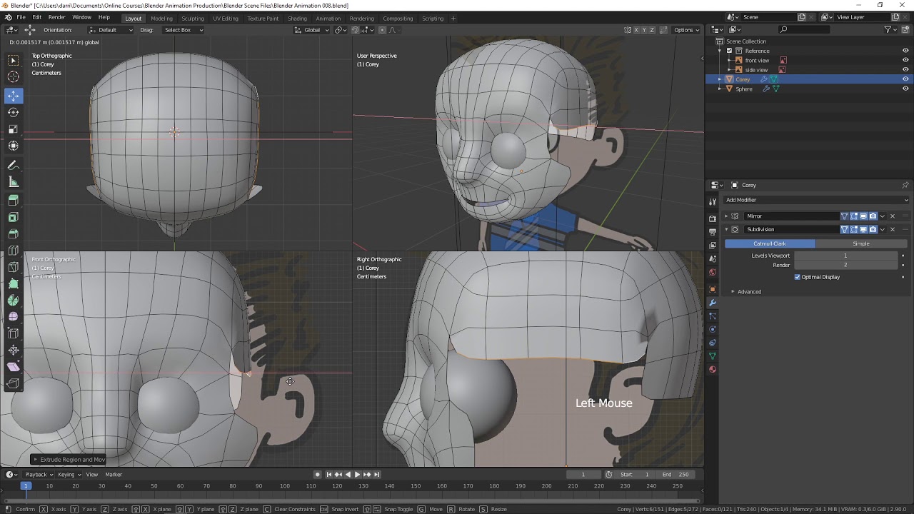 008 Creating the Back and Side of the Head - YouTube