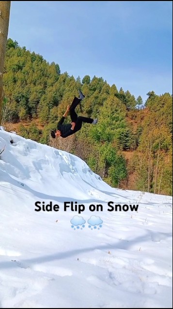 Side flip on Snow 🌨️🌨️ | One Leg Side flip😳 | How to do Flip | #shorts #youtubeshorts #flip ...