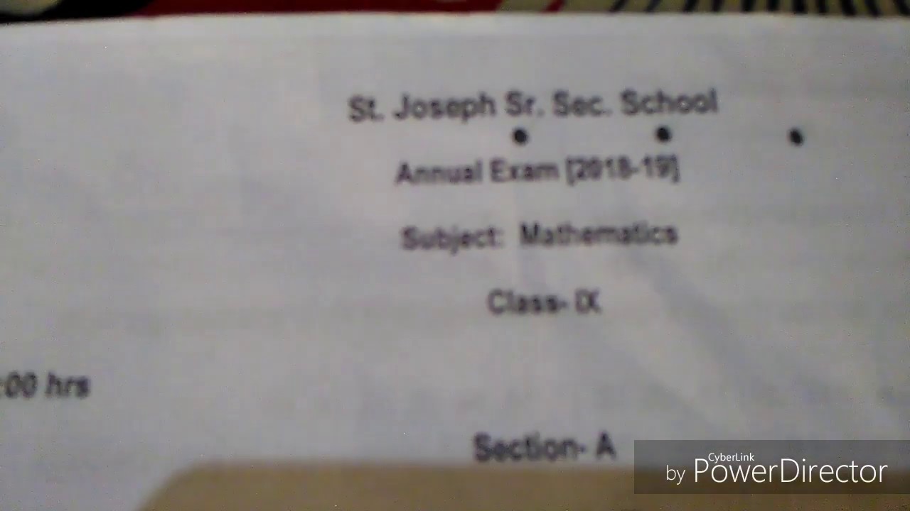 CBSE Class 9 Final Exam Paper 2018-19(Maths) - YouTube