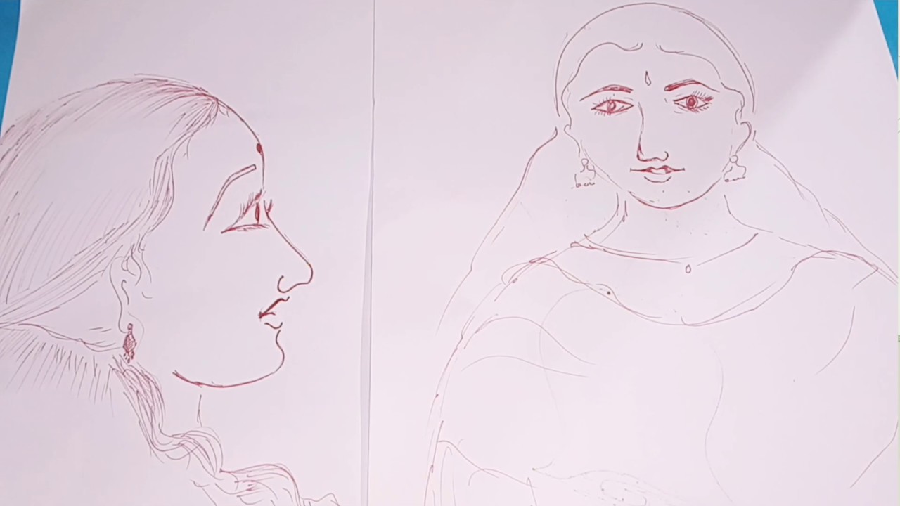 Drawing videos/ഇന്നൊരു ചിത്രം വരക്കുന്നു.... face drawing - YouTube