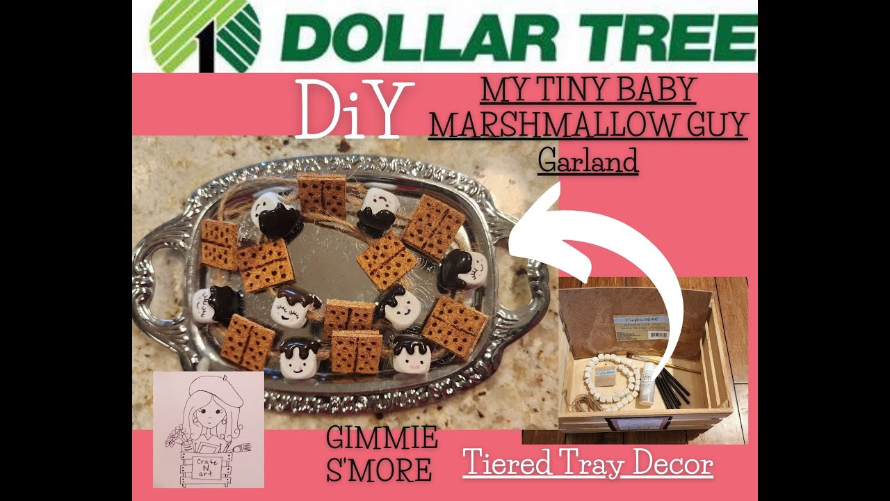 My Diy for the Tiny Marshmallow Guy Garland. Dollar Tree tutorial ...
