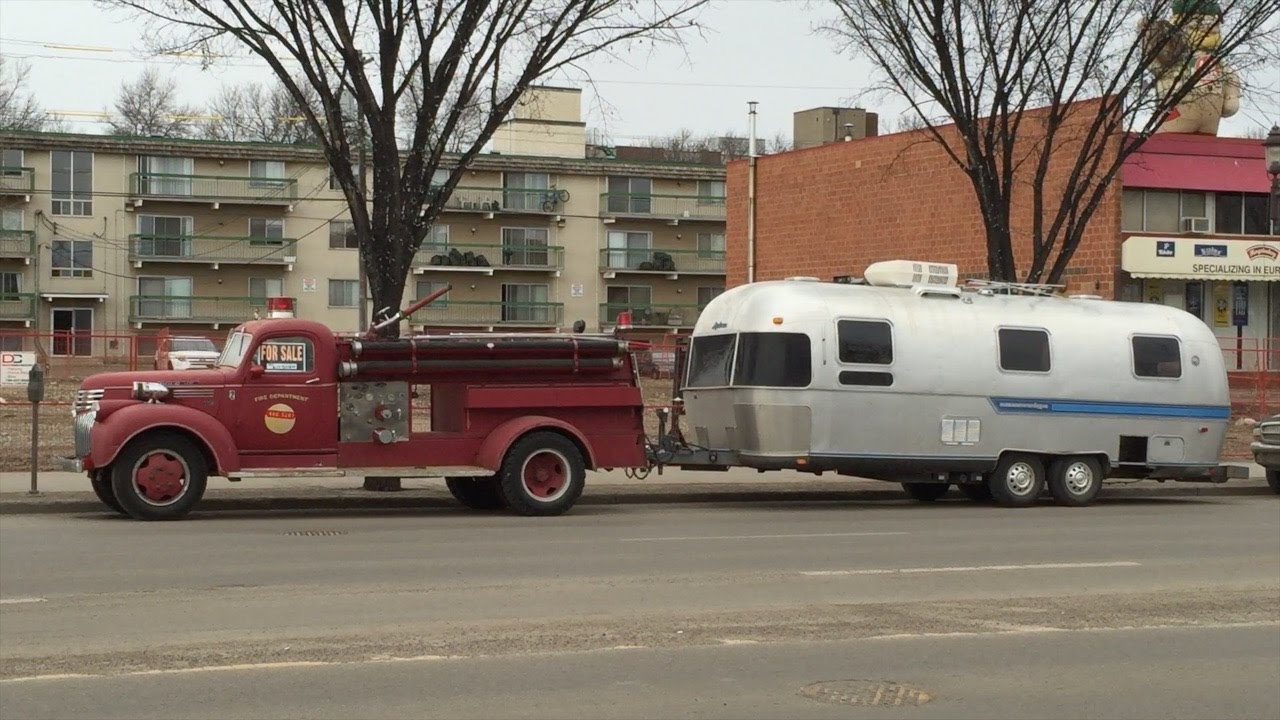 FIRETRUCK AIRSTREAM RV CAMPING - YouTube