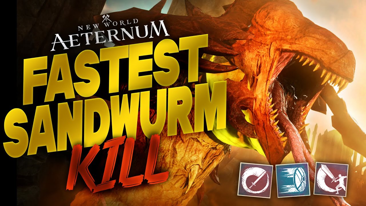 8:02 Sandwurm Kill in New World Aeternum - Sword DPS with Build! - YouTube