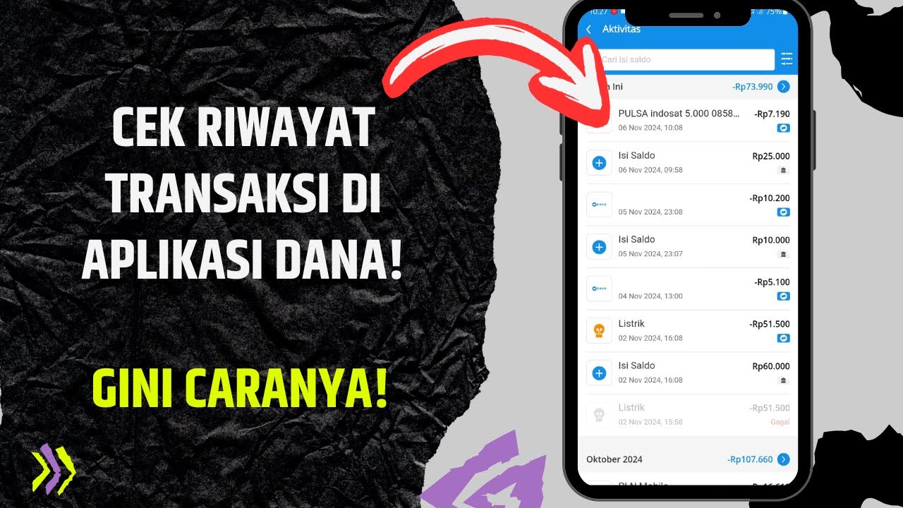 Cara Melihat Riwayat Transaksi Akun Dana - YouTube