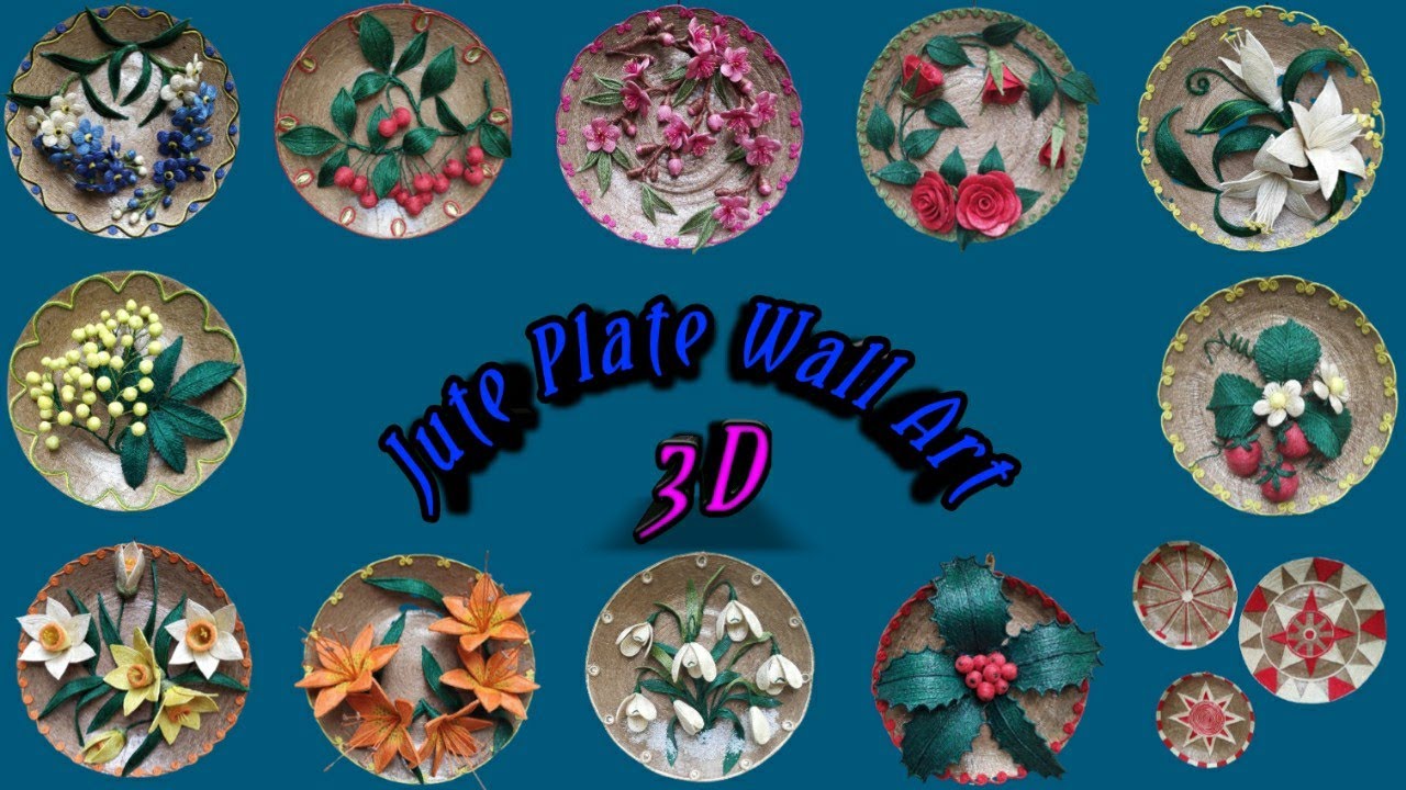 How to make 3D Jute Plate Wall Art - YouTube