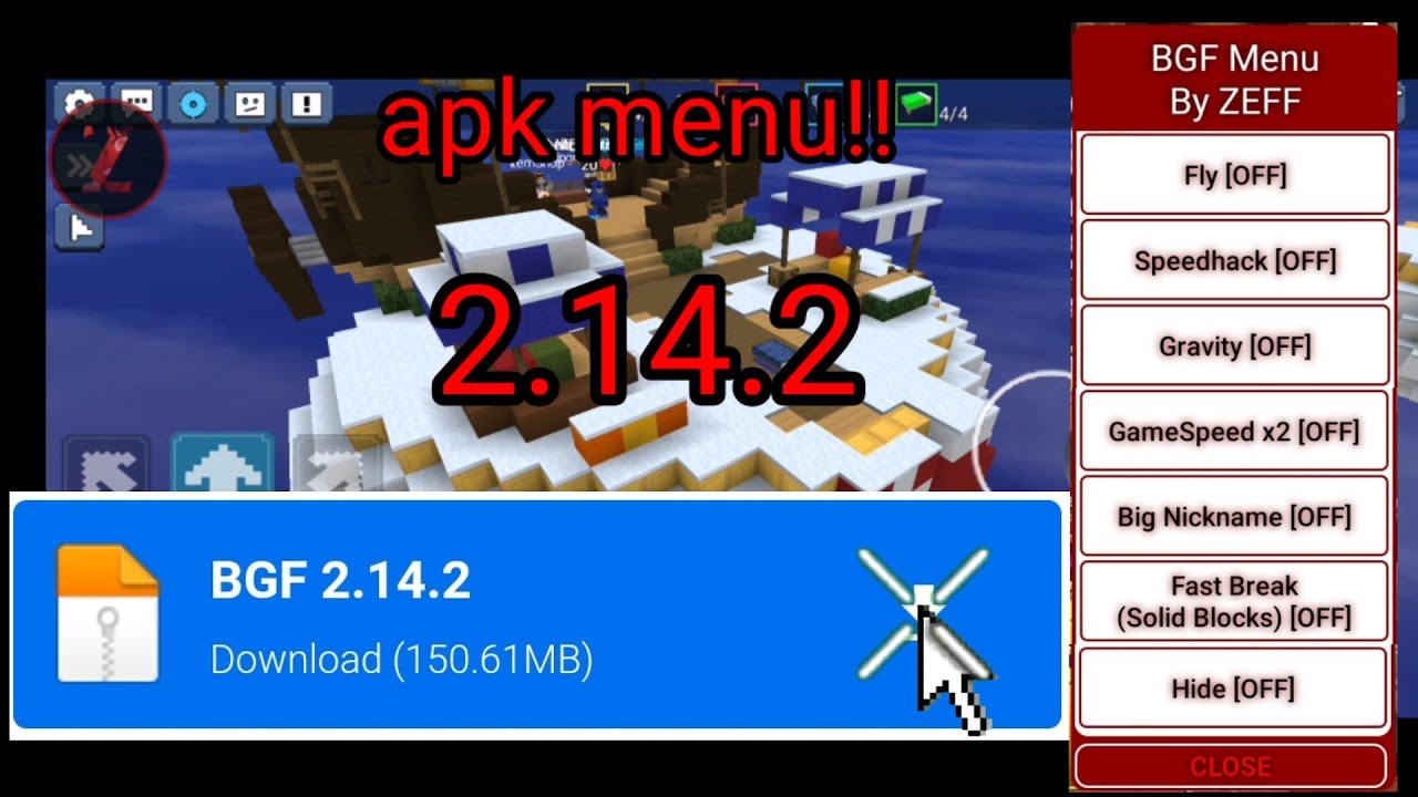 mod menu hack work in bedwars 2.14.2|blockman go - YouTube