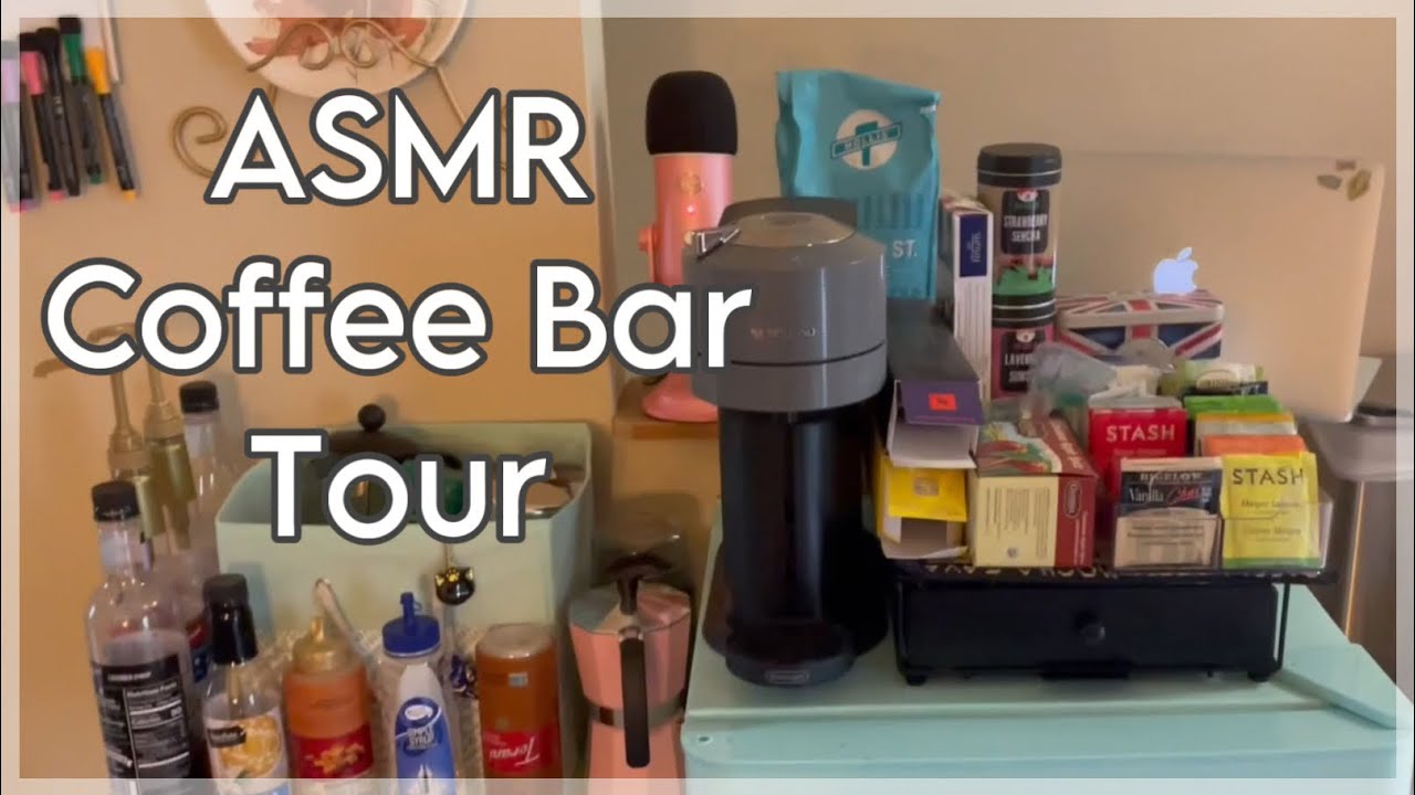 ASMR Coffee Bar Tour ~ soft spoken, taps, fridge background noise - YouTube