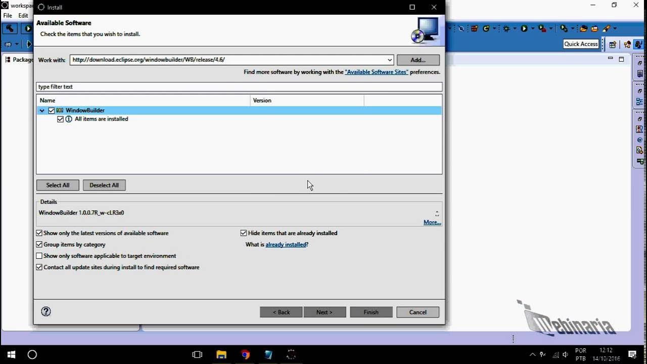 Instalando o plugin WindowBuilder para o Eclipse - YouTube