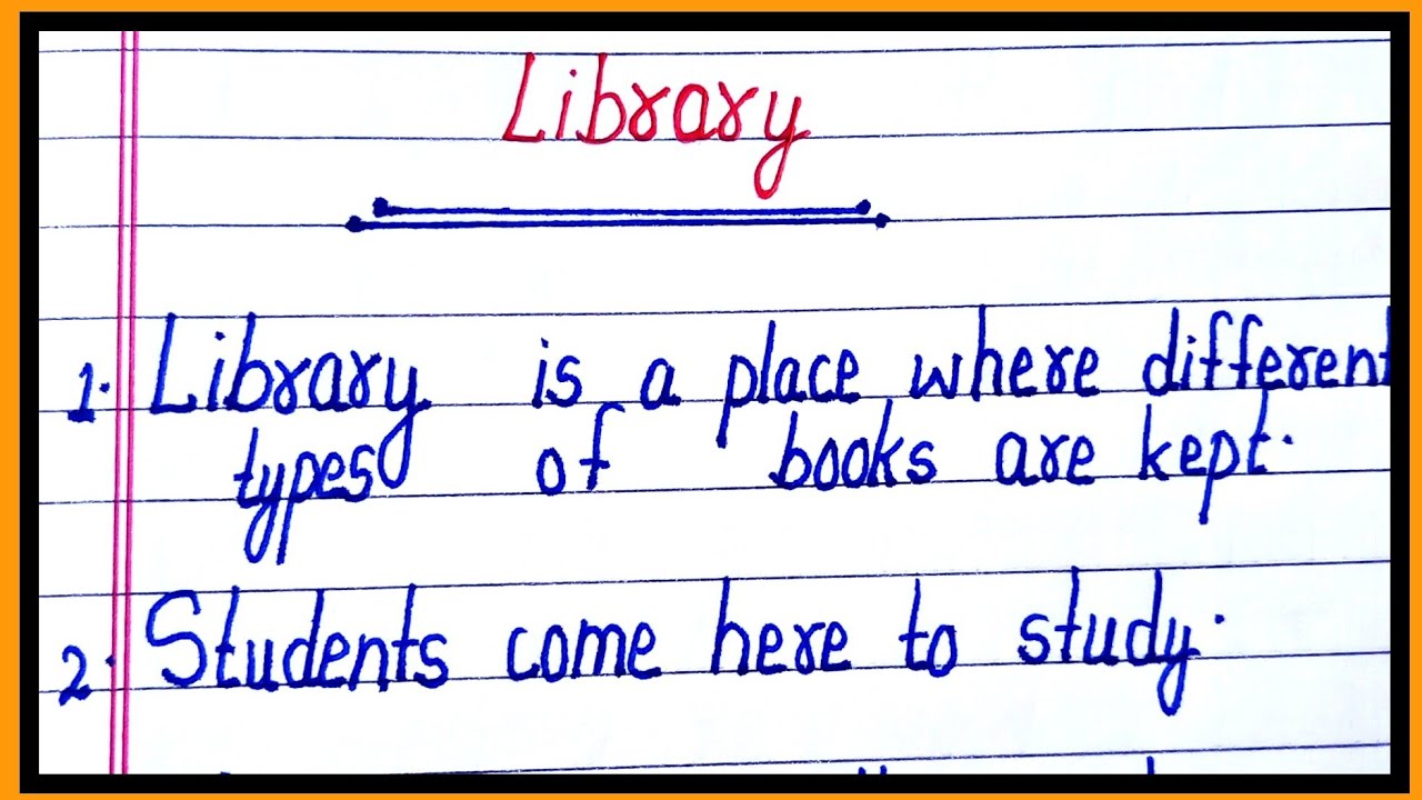 पुस्तकालय पर निबंध/essay on library in english/10 lines on library in ...