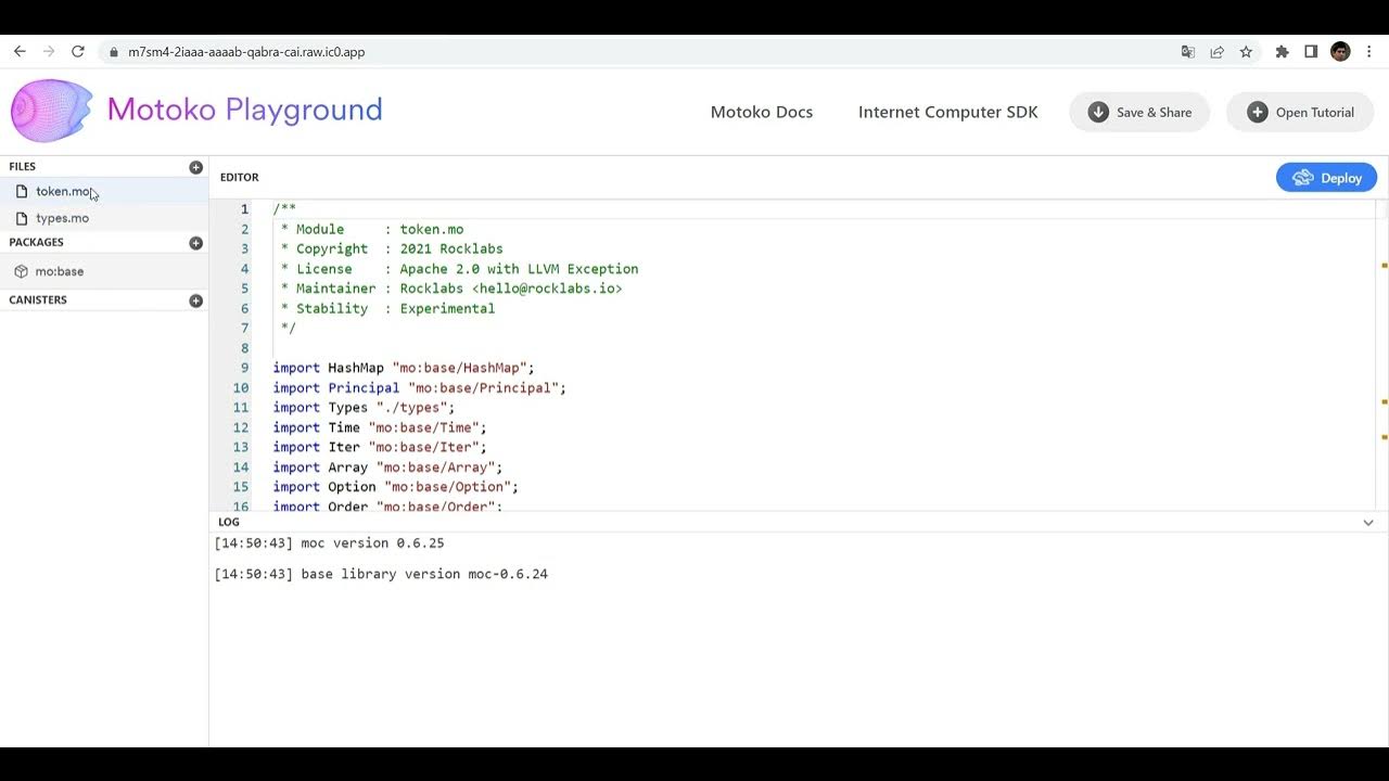 6. Importando los archivos en Motoko Playground - YouTube