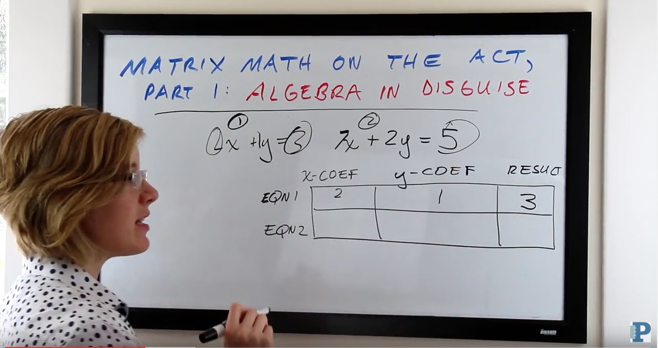 Matrix Math on the ACT Part 1 Algebra in Disguise - YouTube