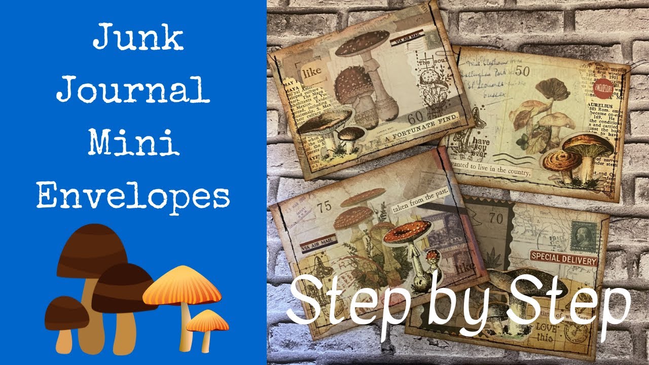 Junk Journal Mini Envelopes - Mushroom Theme - YouTube