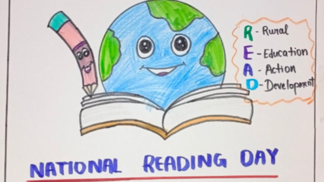 Reading Day Poster Drawing / Vayana Dinam Drawing / Vayana Dinam Poster ...
