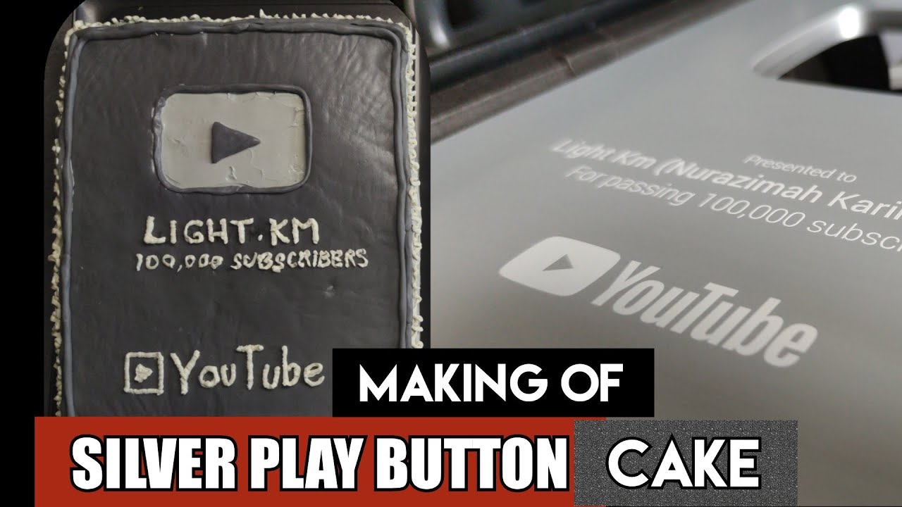 SILVER PLAY BUTTON CAKE - YouTube