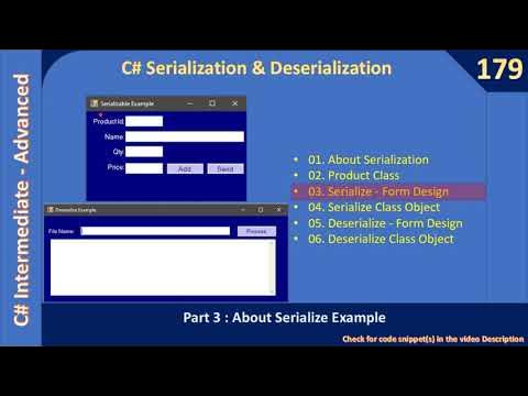 C# Serialization | Part 3 - About Serialize Example | C# Advanced #179 ...