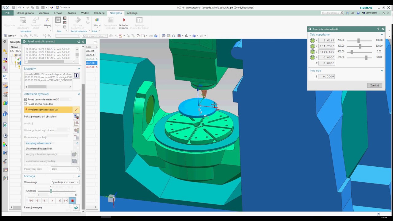 NX simultaneous 5 axis trochoidal milling - YouTube