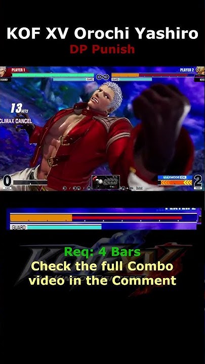 Orochi Yashiro - DP Punish Combo - Patch 1.40 [The King of Fighters XV] KOF XV #shorts - YouTube