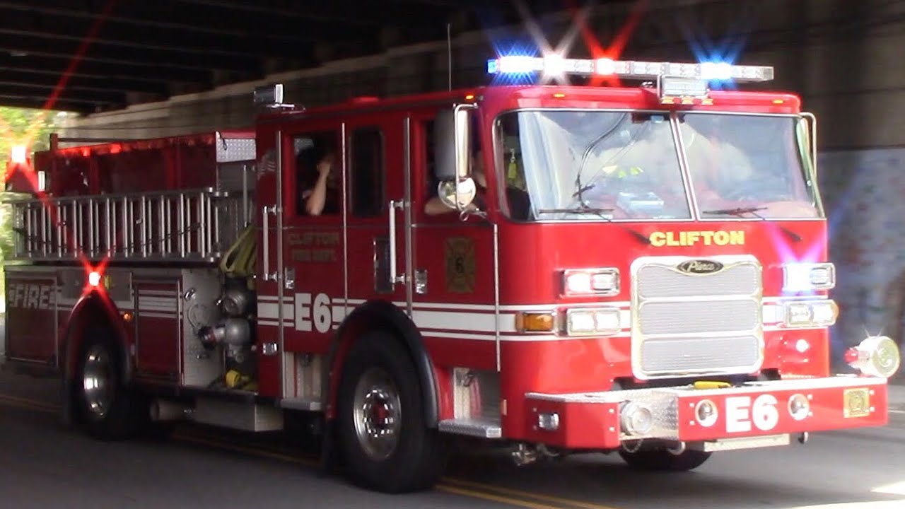 Clifton Fire Department Engine 6 Responding 7-17-18 - YouTube
