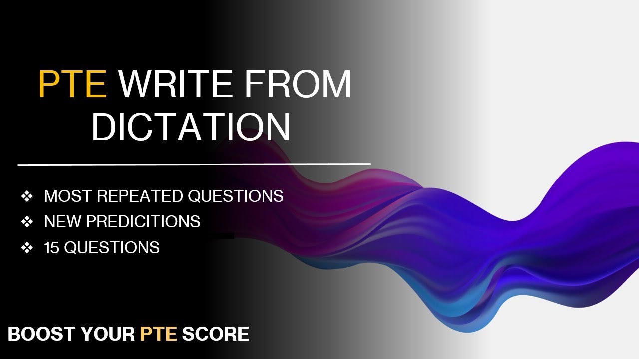 | PTE | WRITE FROM DICTATION | PART - 1 | MOST EXPECTED | BY BOOST YOUR ...