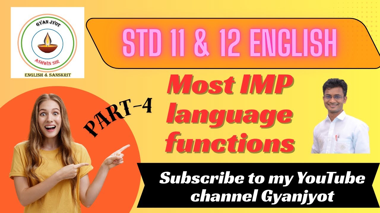 STD 11 & 12 English Language Functions Part-4 | IMP Functions | STD 12 English Language ...