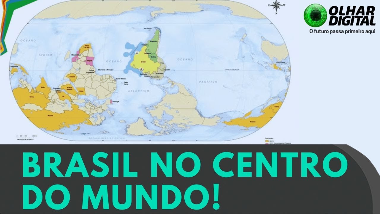 Brasil aparece no centro de novo mapa-múndi do IBGE - YouTube