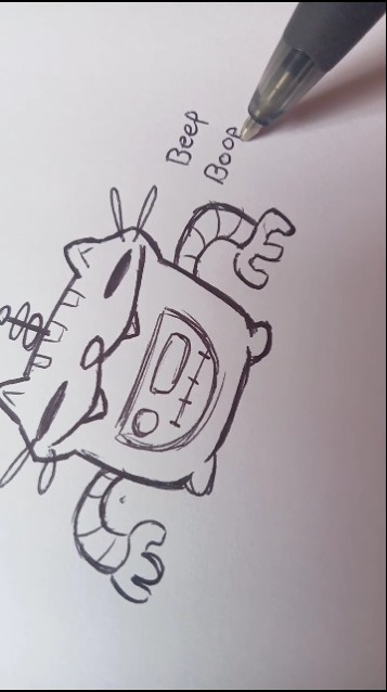 Drawing a Robo-cat?? #art #drawing - YouTube