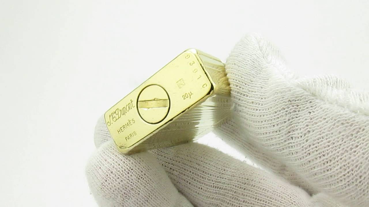 Rare 18K 750 Gold S. T. Dupont Ligne 1 Hermes Lighter 1960 60's years ...