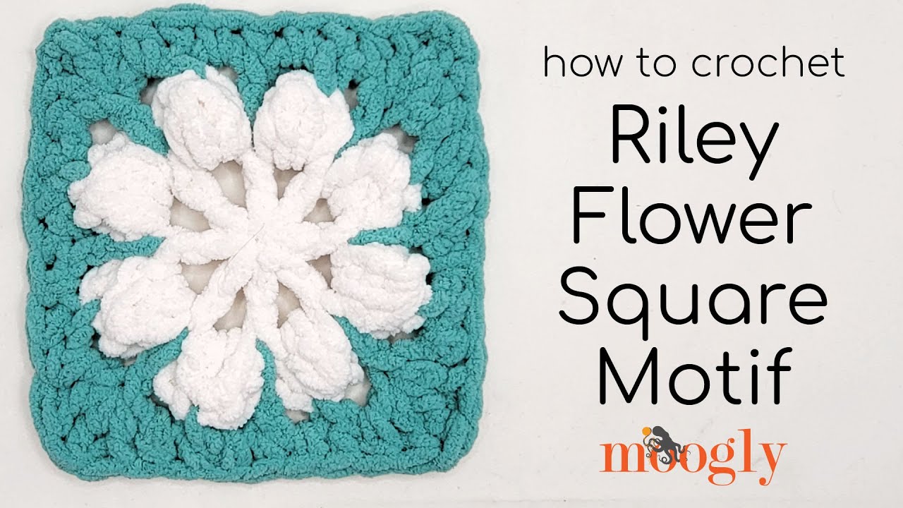 How to Crochet: Riley Flower Square Motif - YouTube