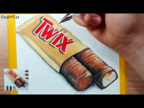 오일파스텔로 트윅스 그리기 / drawing Twix with Oil Pastel - YouTube