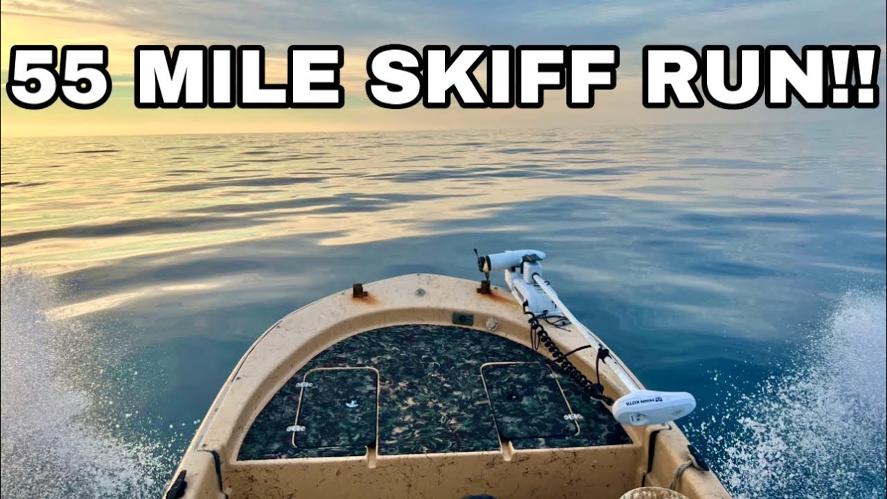 55 Mile Skiff Fishing Trip!!! BIG Ocean SMALL Boat!!! - YouTube