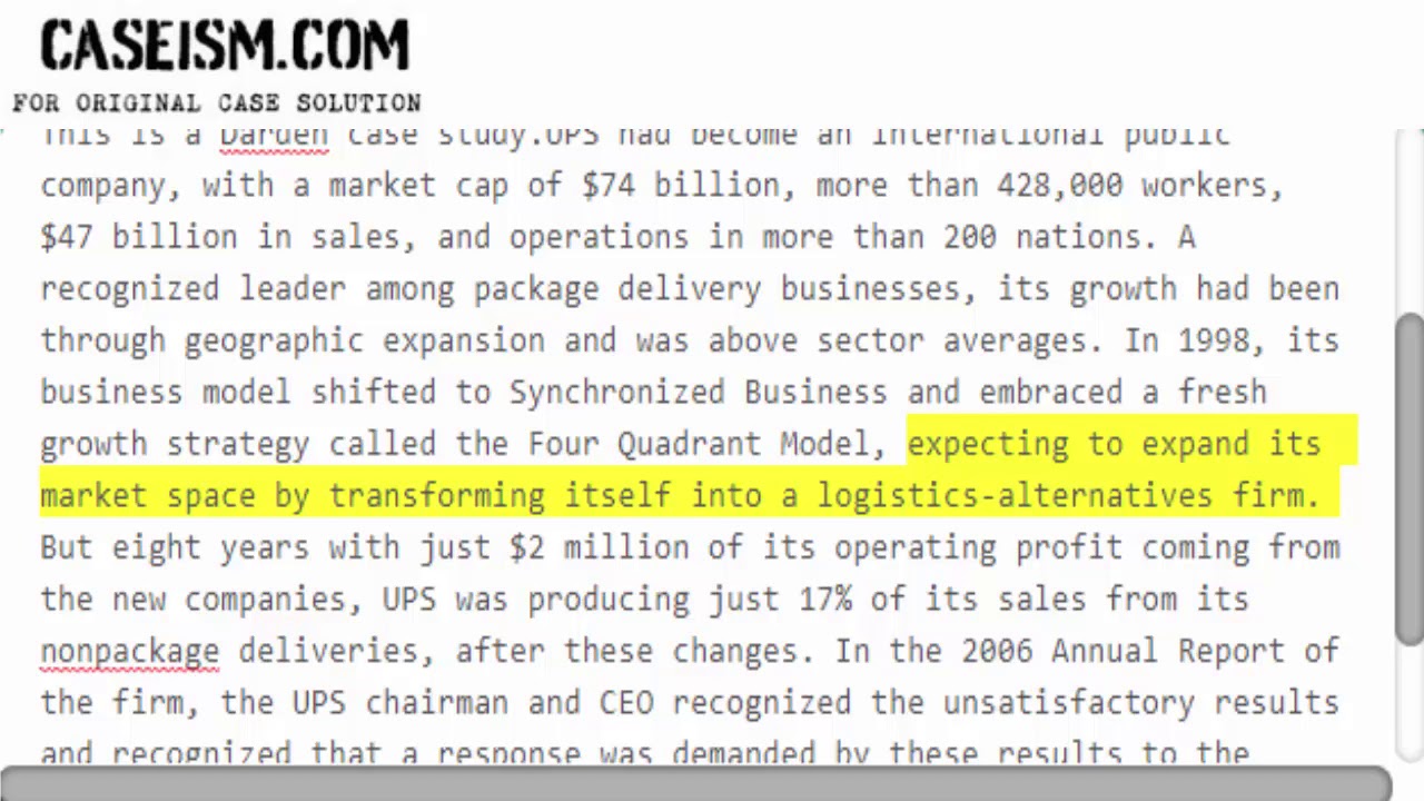 United Parcel Service of America, Inc. Case Solution & Analysis Caseism.com - YouTube