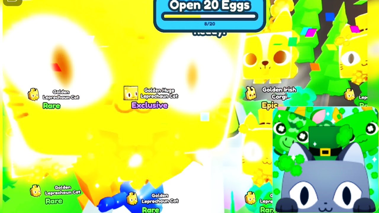 GOLDEN HUGE LEPRECHAUN CAT HATCH ON CAMERA 🍀 😱😱(Pet Simulator X) - YouTube