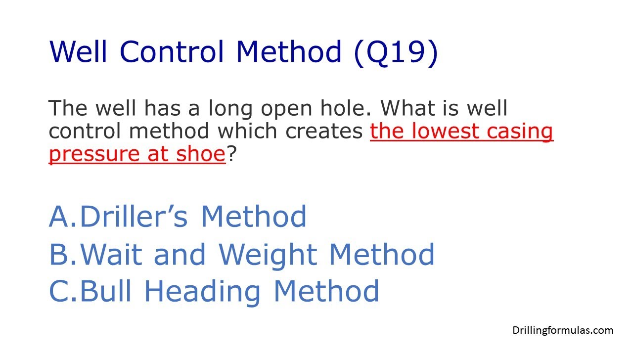 Well Control Method (Q19) - YouTube